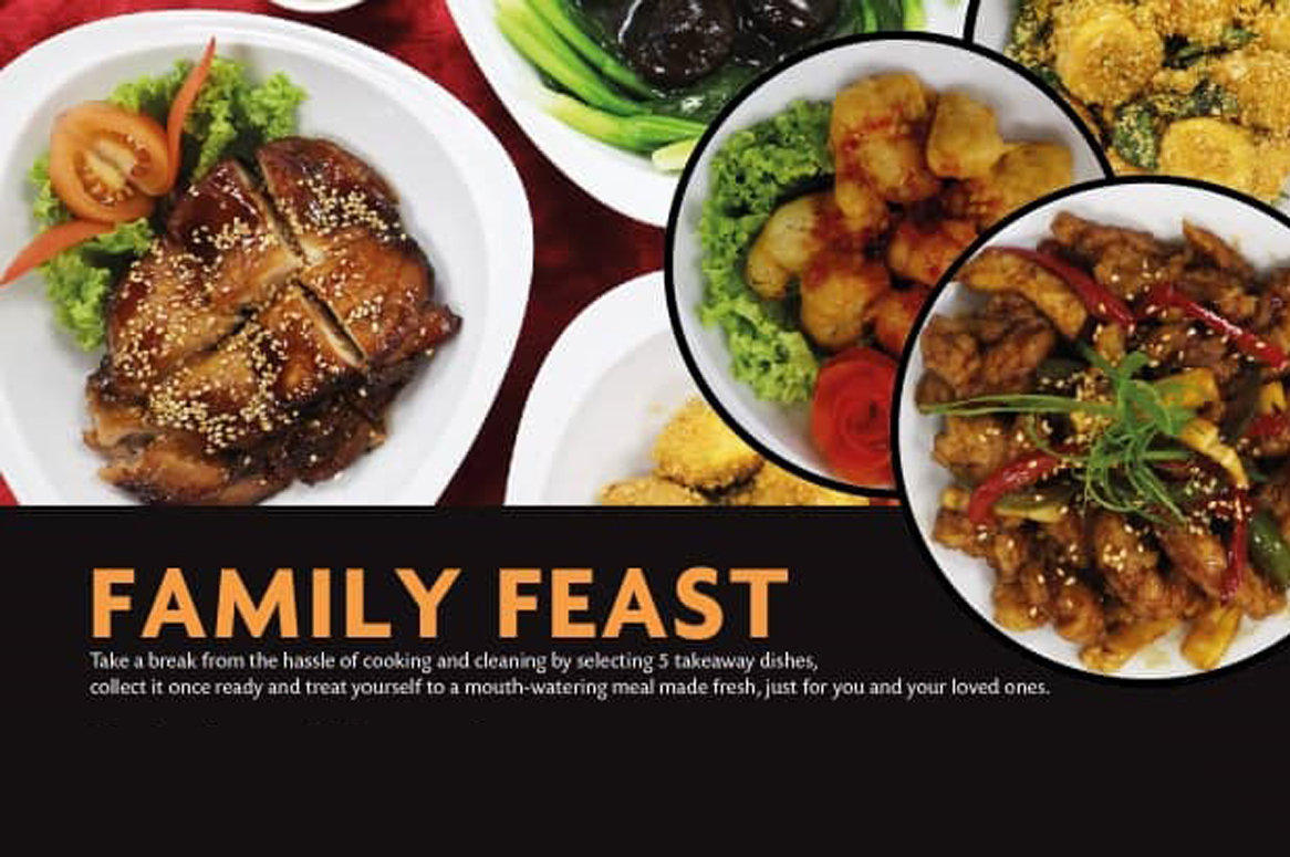 Take away Chinese menu for the whole family